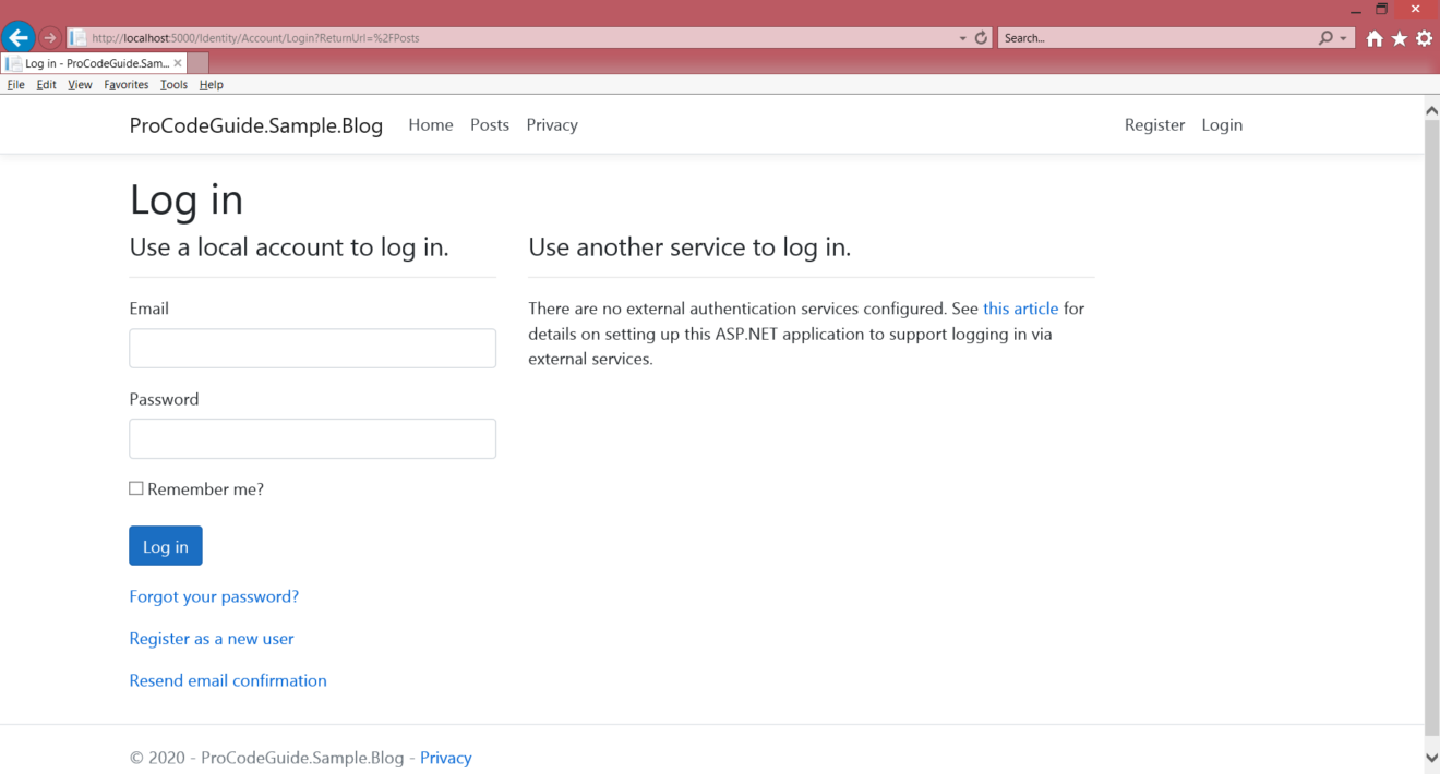 Implement Aspnet Core Identity Getting Started Pro Code Guide